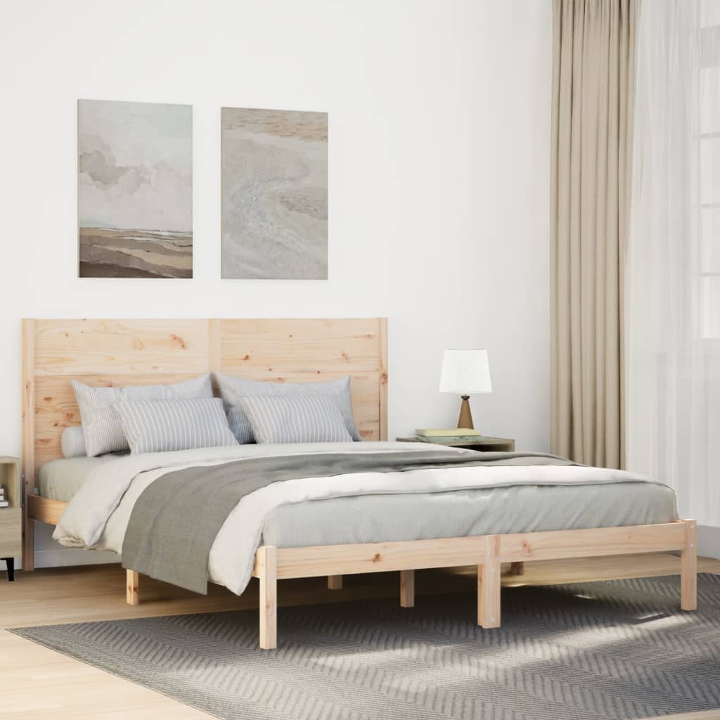 Cadre de lit extra long sans matelas 160x210 cm bois massif | Leroy Merlin