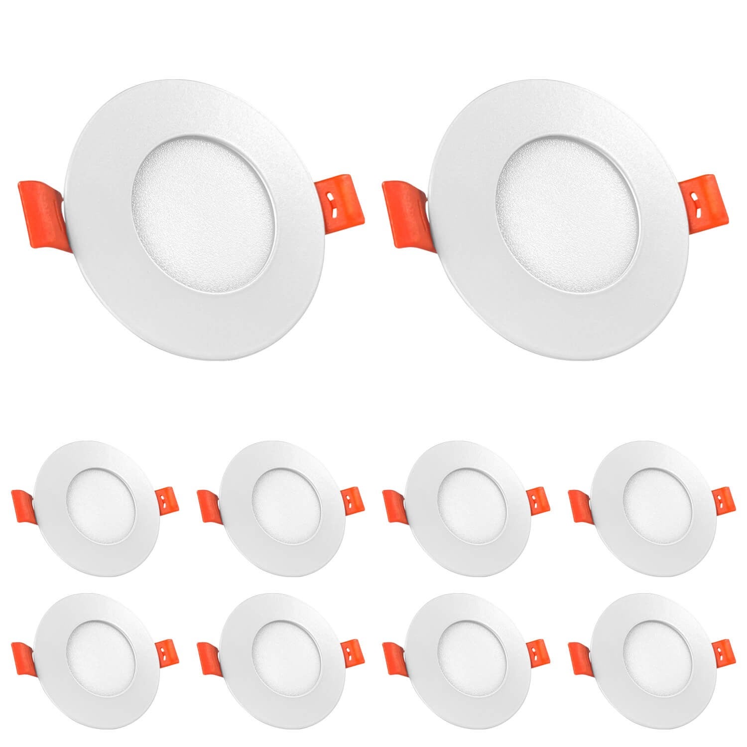 10 Spots LED Encastrables Extra-Plats 3W - Blanc Neutre 4500K | Leroy ...
