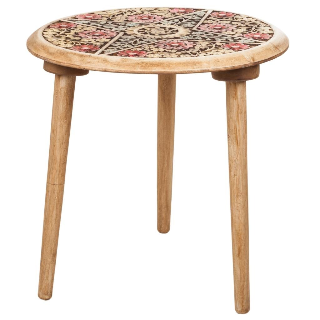 Table basse marron artisanale en bois 45 x 45 x 45 cm (h) | Leroy Merlin
