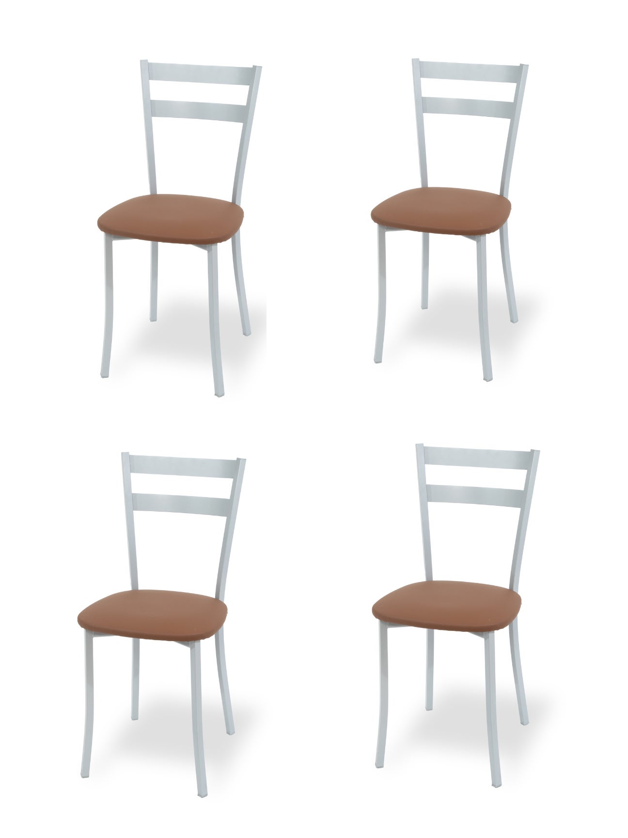 Silla de cocina Pack de 4 sillas NETTA - Estructura Plata | Leroy Merlin