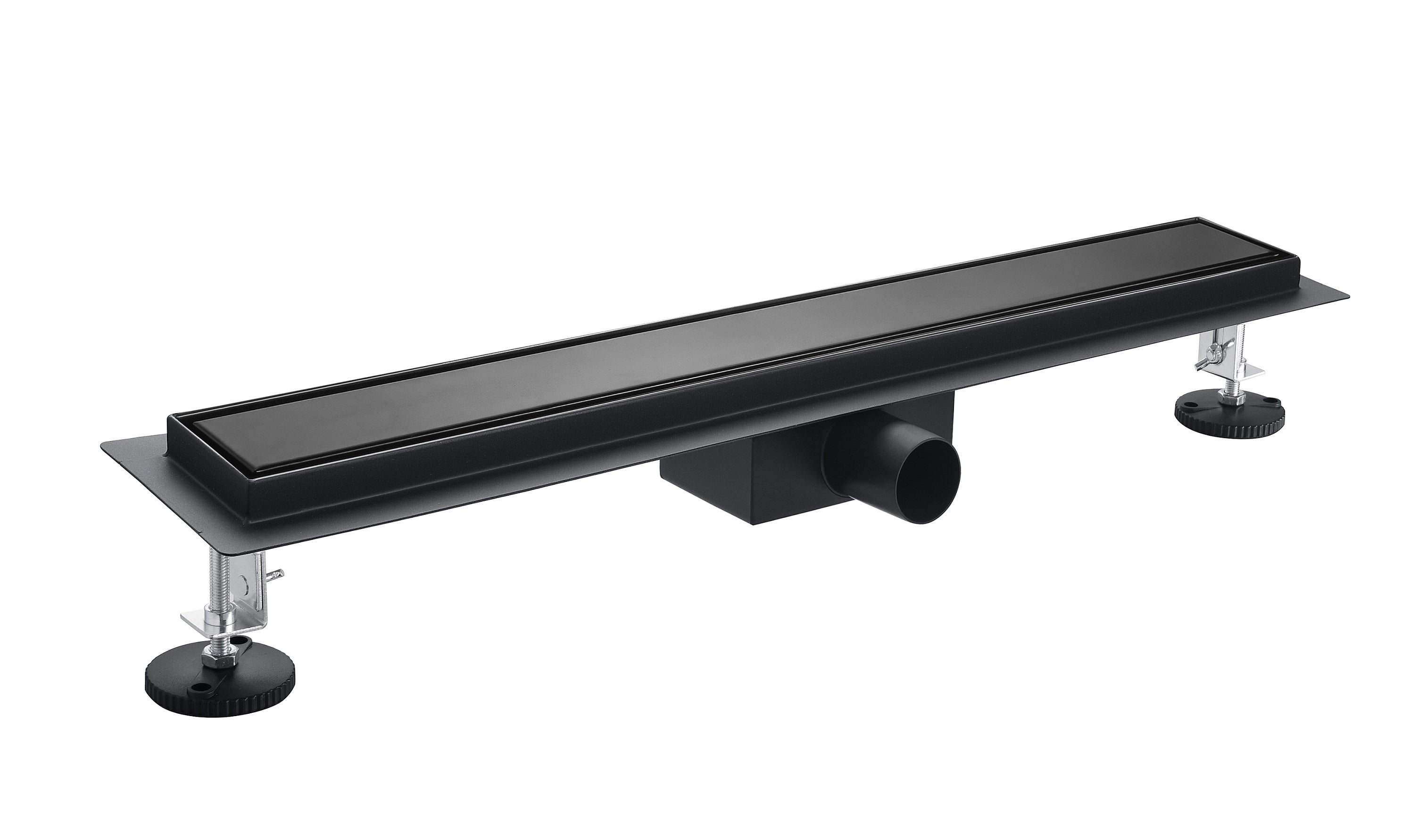 Canaleta de ducha italiana con rejilla color negro mate, para enlosar ...