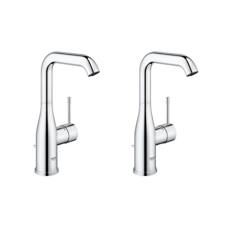 Lot de 2 mitigeurs lavabo GROHE Essence L Chromé | Leroy Merlin