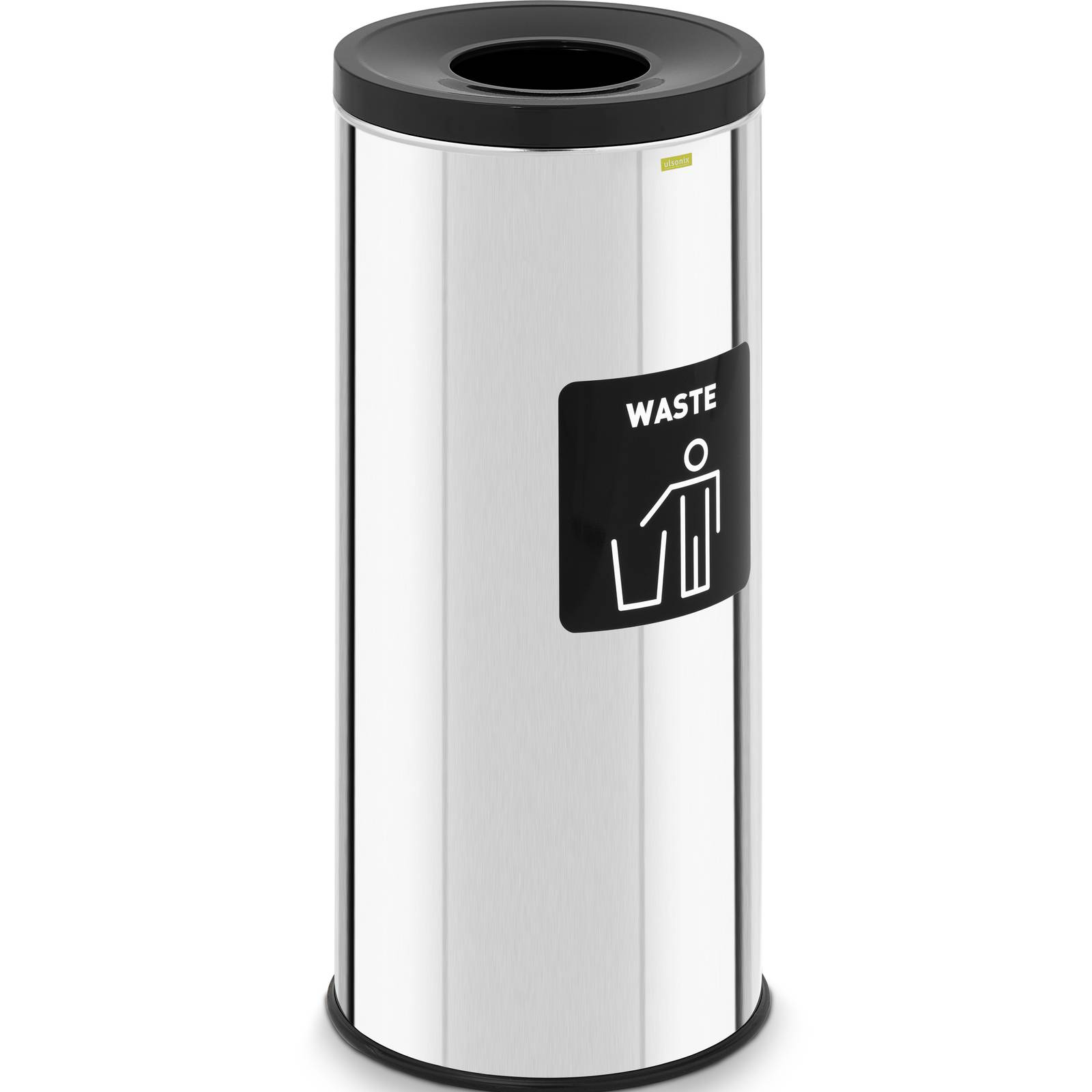 Cubo de basura - 45 L - color cromo - etiquetado para resto de residuos ...