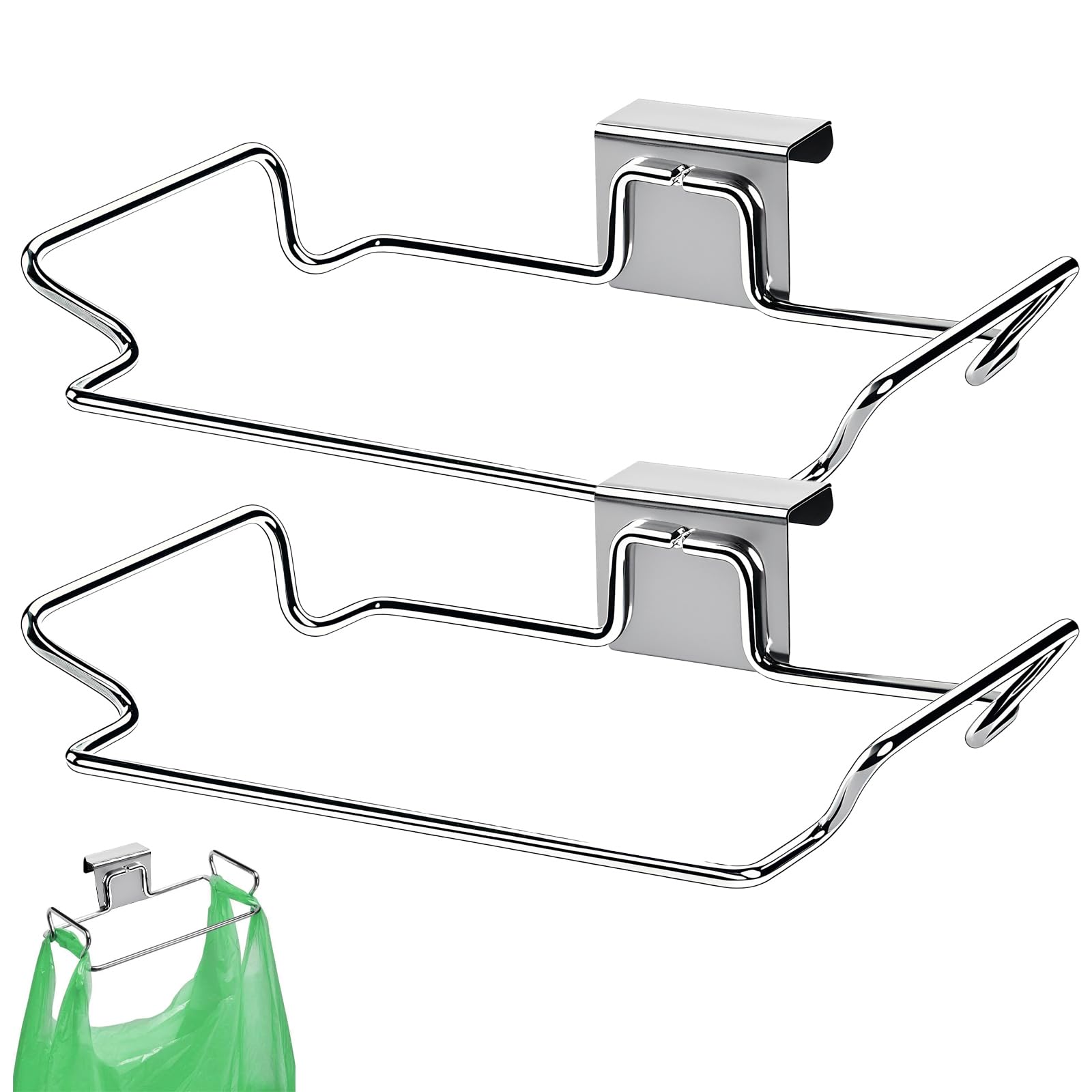 Lot de 2 Supports poubelle inox pour camping‑car, crochets ...