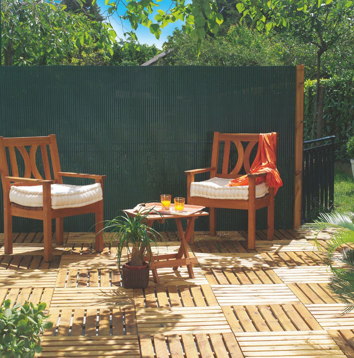 Caña PVC verde "Plasticane" doble cara - 85% blackout - 1,50 x 3 m ...