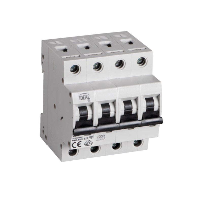 Disjoncteur modulaire 4 modules - 25A - Courbe B - 400V AC - Kanlux ...