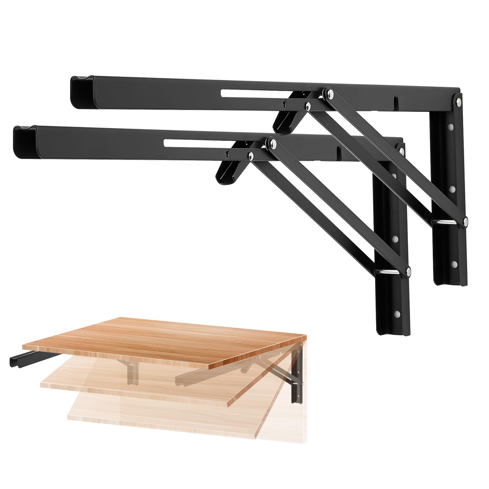 Support d'étagère pliable en 2 pièces - 50 cm (20 pouces), support ...