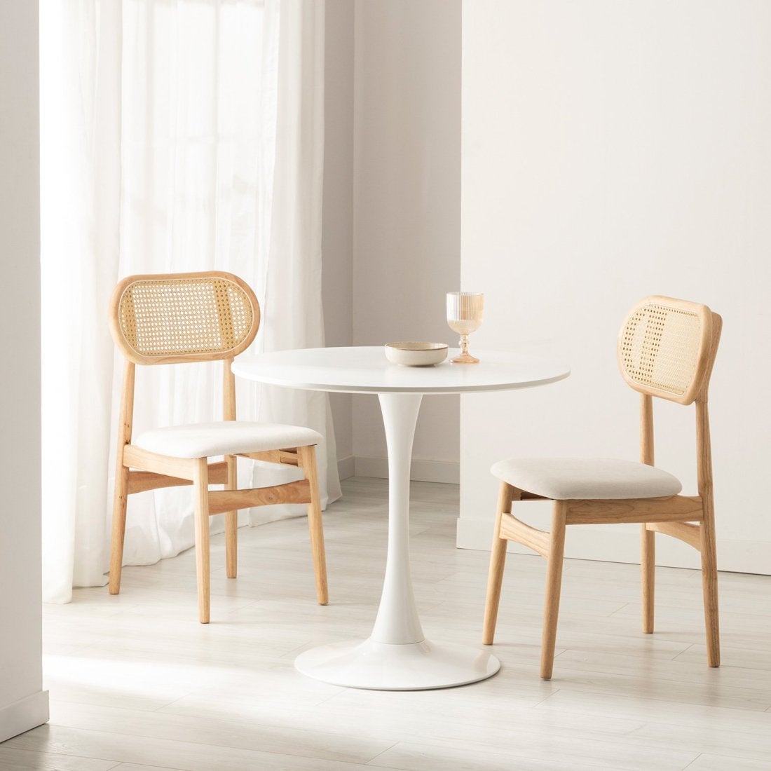 Table à manger ronde Ø80 blanche Cory | Leroy Merlin