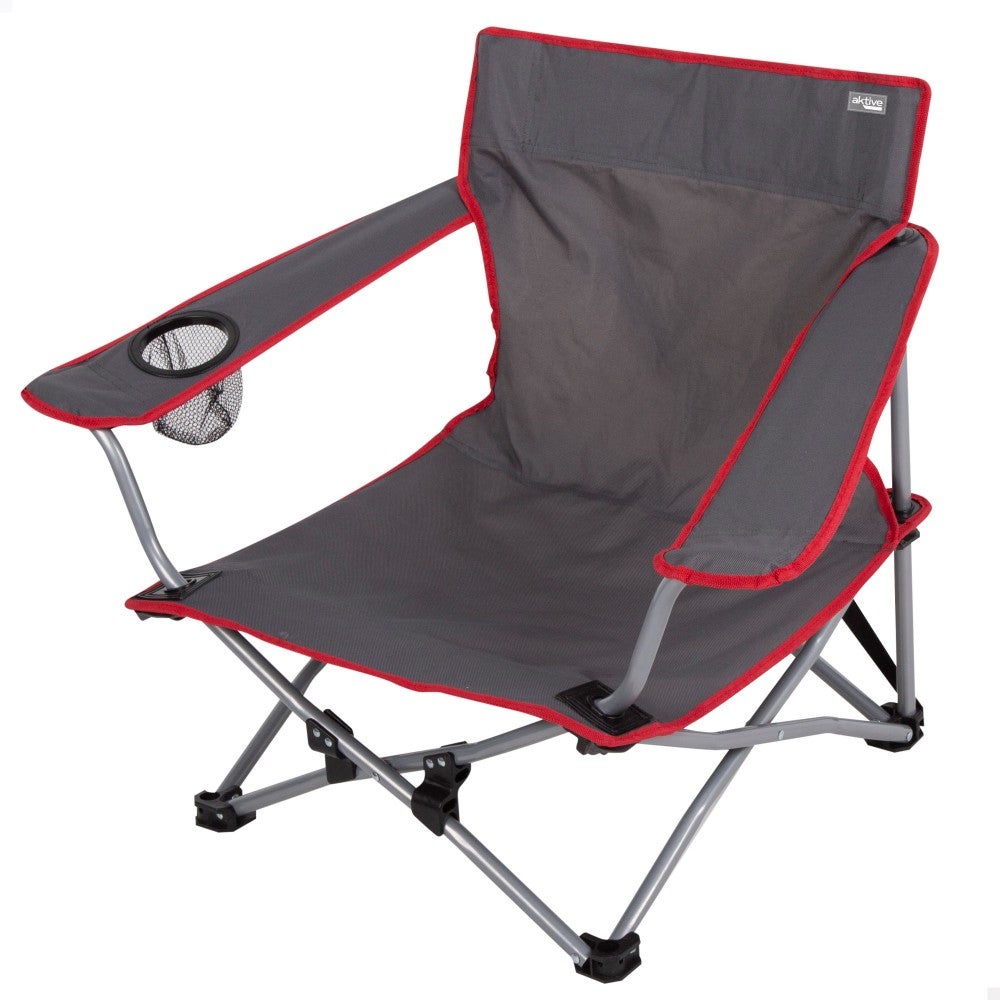 Aktive Chaise de camping pliante basse gris | Leroy Merlin