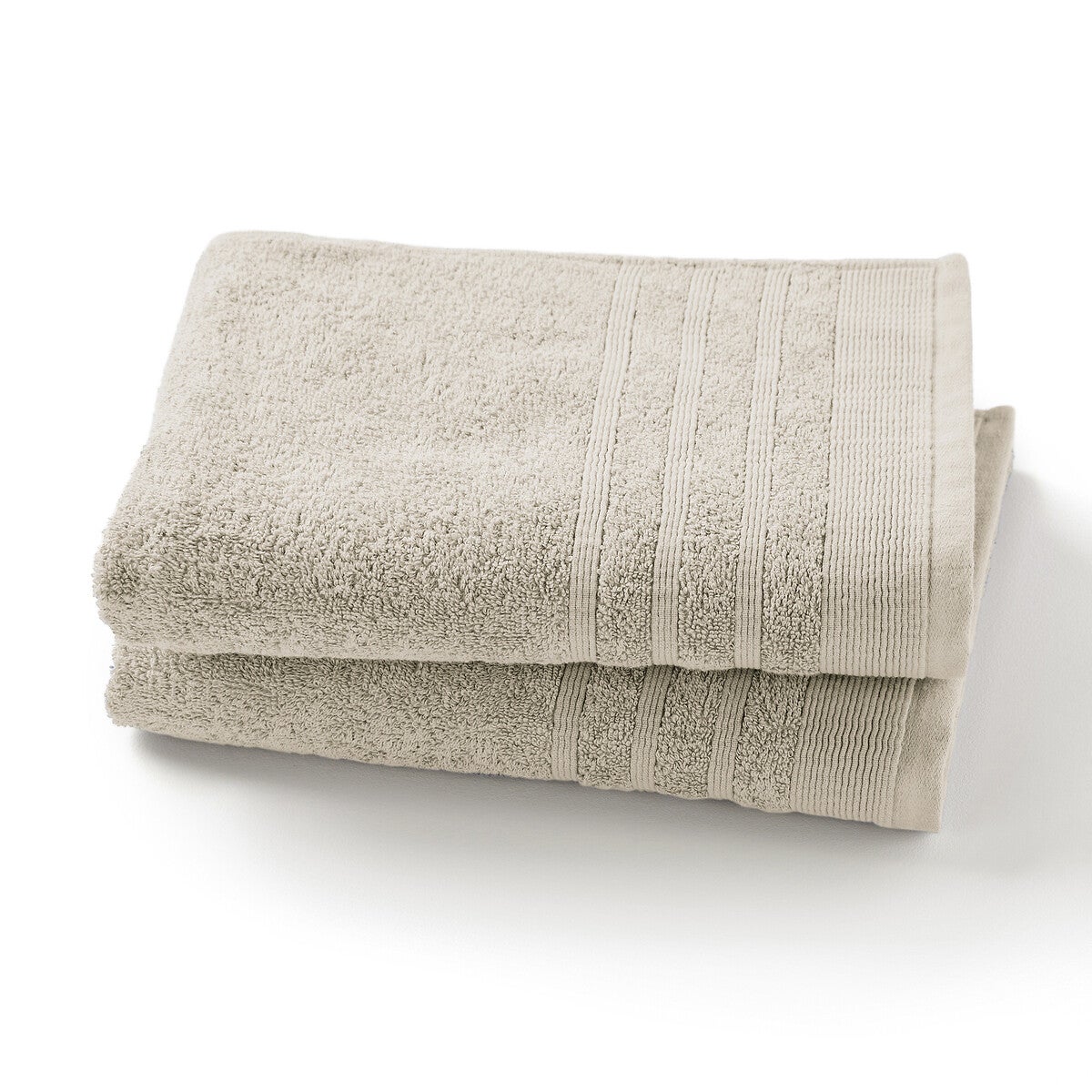 Lot de 2 serviettes éponge 600 g/m2, Zavara - Beige naturel - 50 x 100 ...