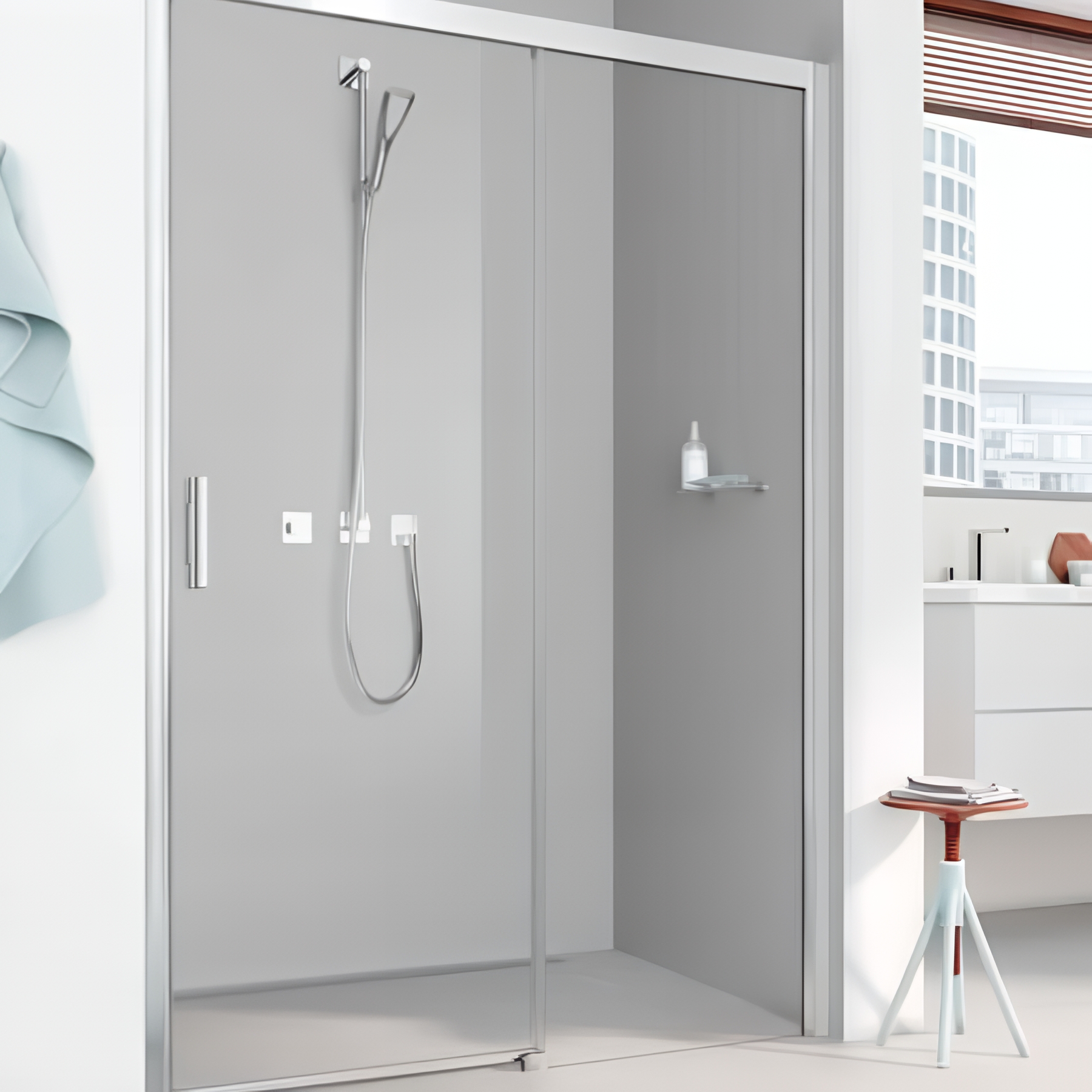 Paroi de douche coulissante largeur 170 cm hauteur 200 cm profilé ...