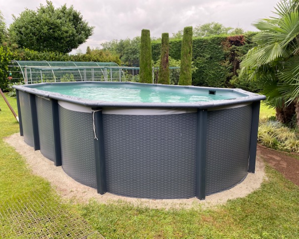 Piscine hors sol en acier GREY POOL 610x360x130 cm | Leroy Merlin