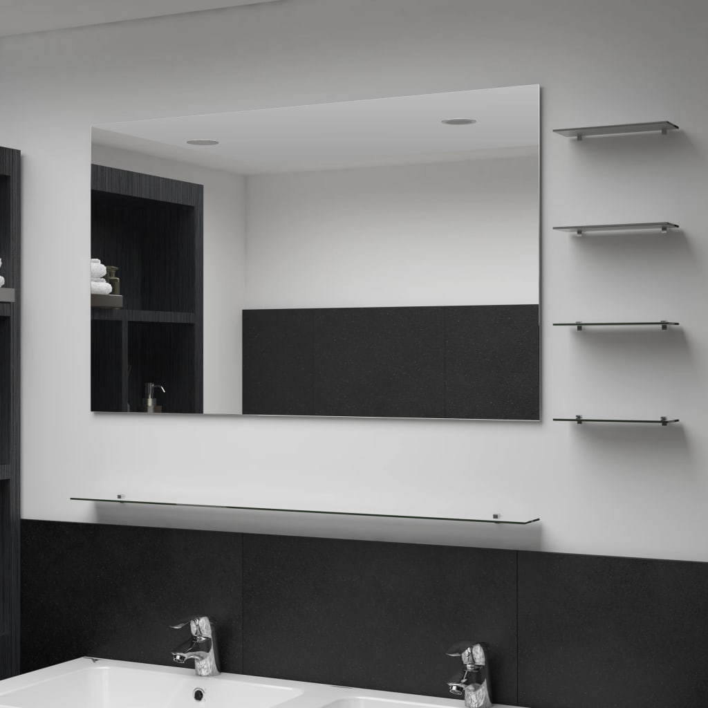 Espejo de pared con 5 estantes, color plata, 100 x 60 cm | Leroy Merlin