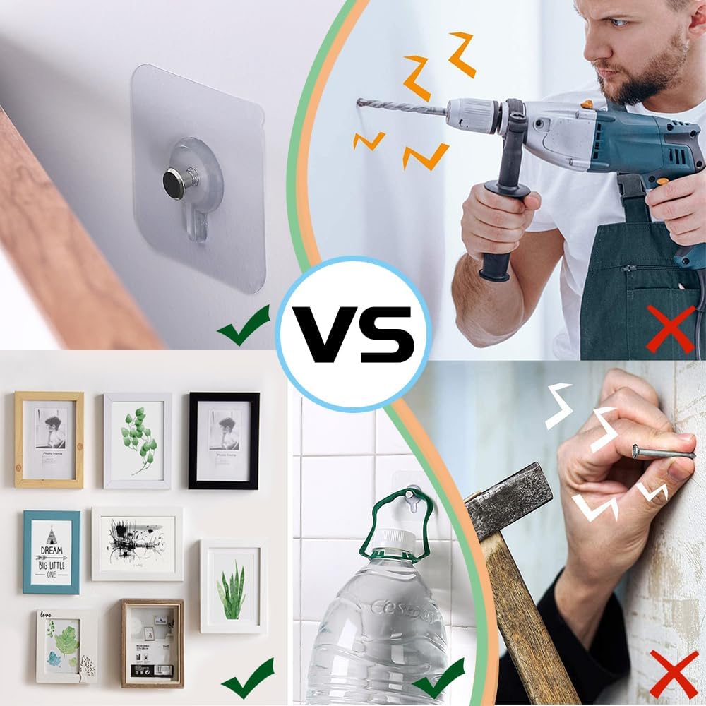 Lot 20 crochets adhésifs sans perçage – Accroche tableaux & cadres ...