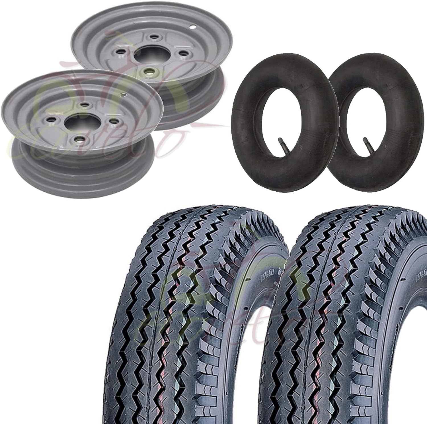 2 NEUMÁTICOS 4.80/4.00-8 + LLANTAS 8 CONEXIÓN FIAT + CÁMARAS PARA CARRO REMOLQUE ANEXO | Leroy ...