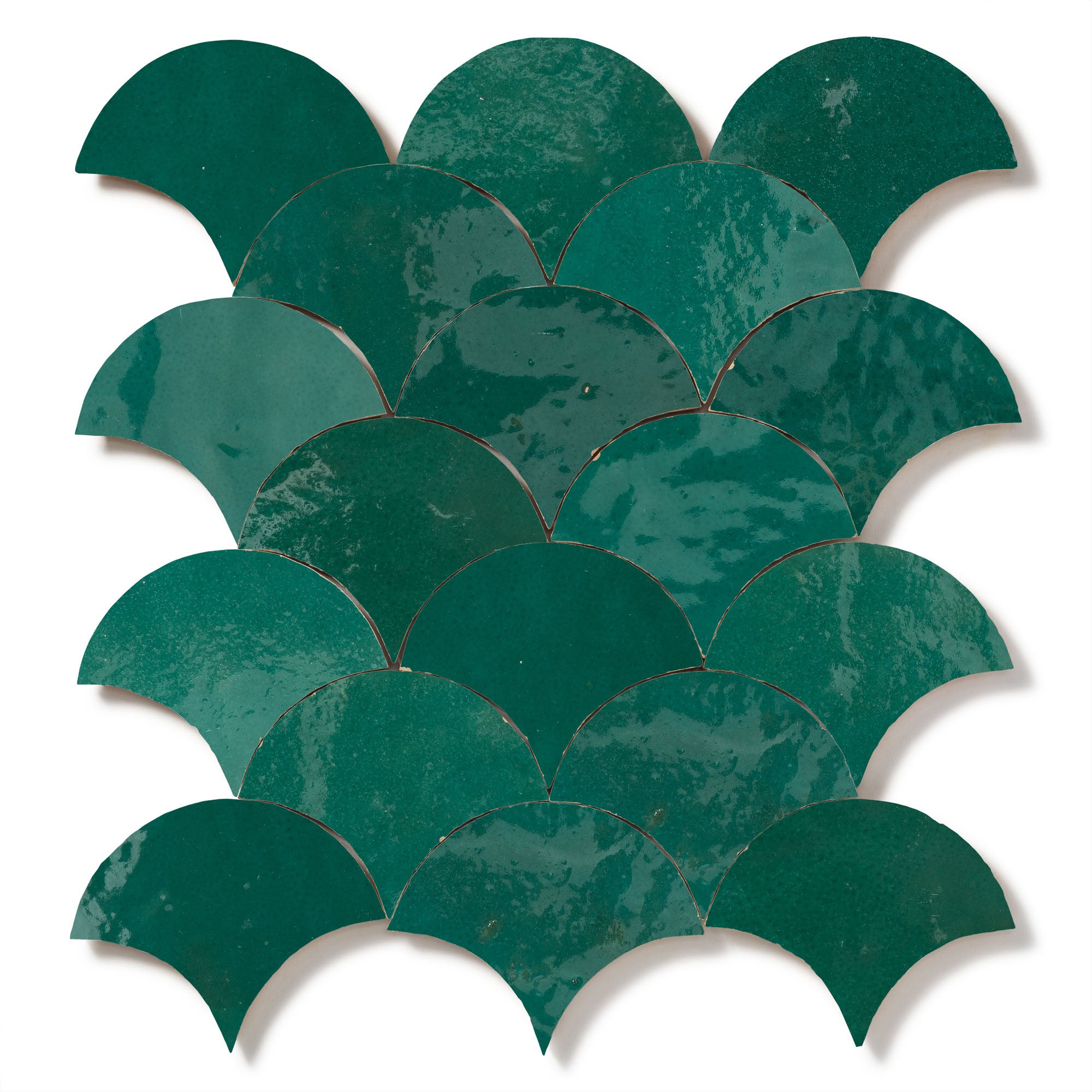 Zellige Marocain Artisanal Véritable - Vert Emeraude Ecaille grand ...