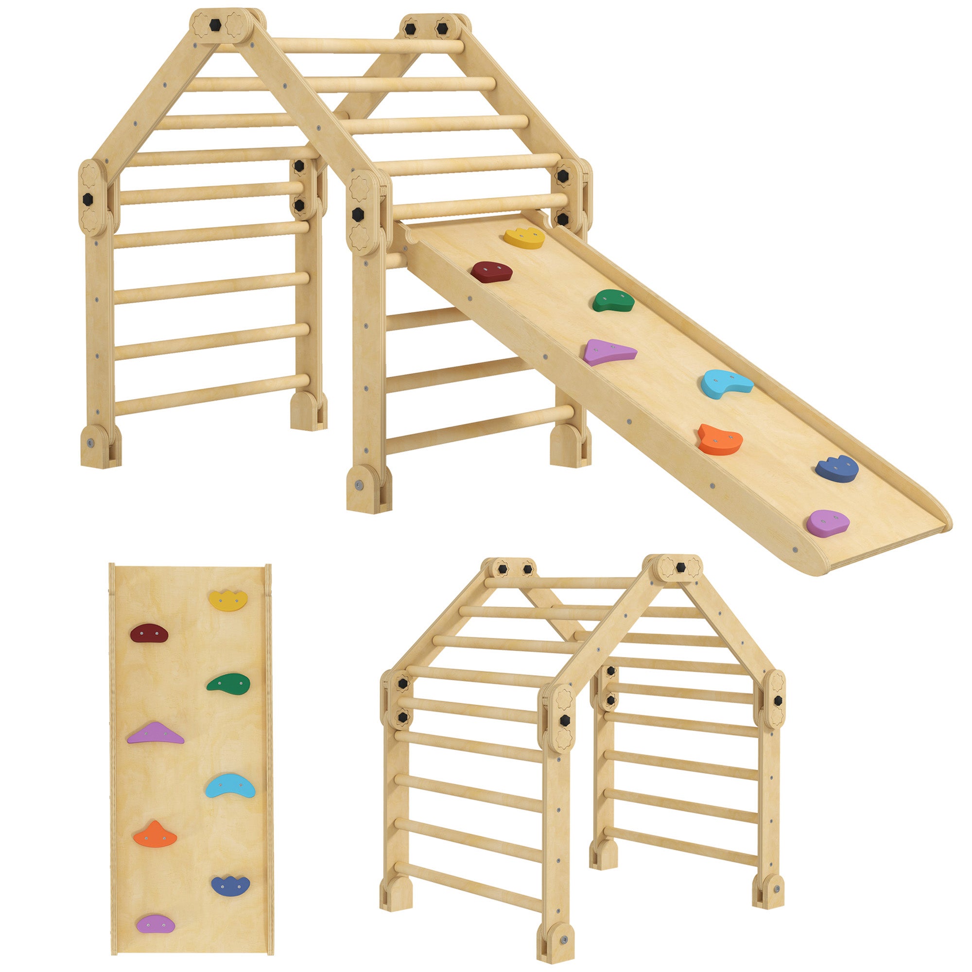 Escalada para Niños AIYAPLAY Madera de Pino Multilaminada Multicolor ...