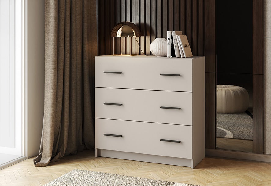Cómoda de 3 Cajones para Dormitorio, Cajonera Dormitorio, Acabado en ...