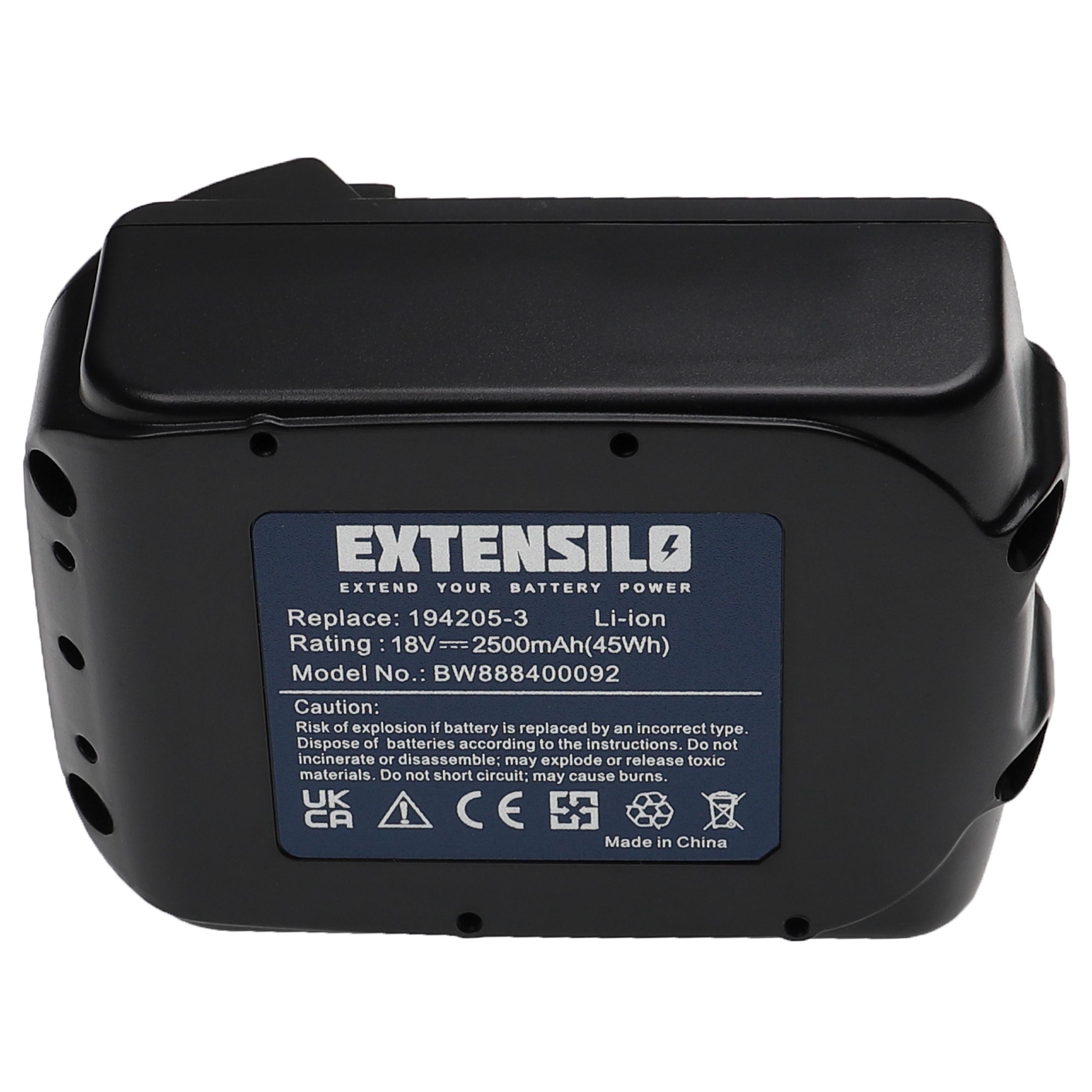 EXTENSILO 2x Batterie compatible avec Makita DHP453RFE, DHP453RFX2 ...