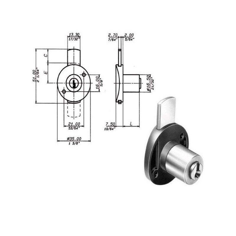Serrure de meuble pêne dormant Sup.Ka 2130 Meroni | Leroy Merlin