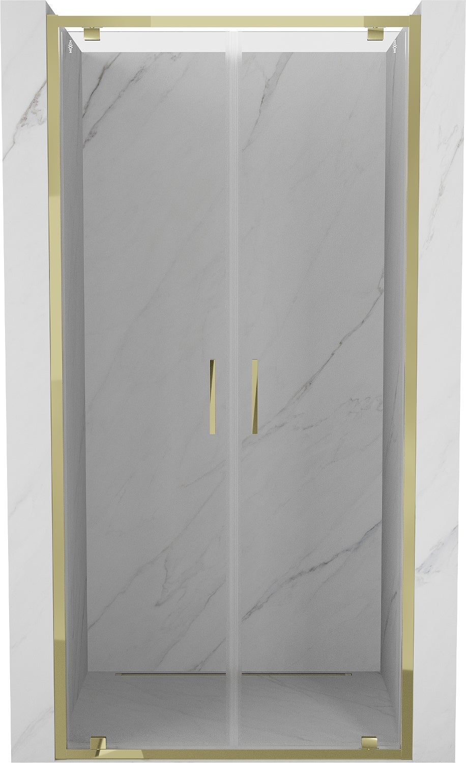 Mexen Exo porte de douche double battante 70 cm, transparent, doré ...