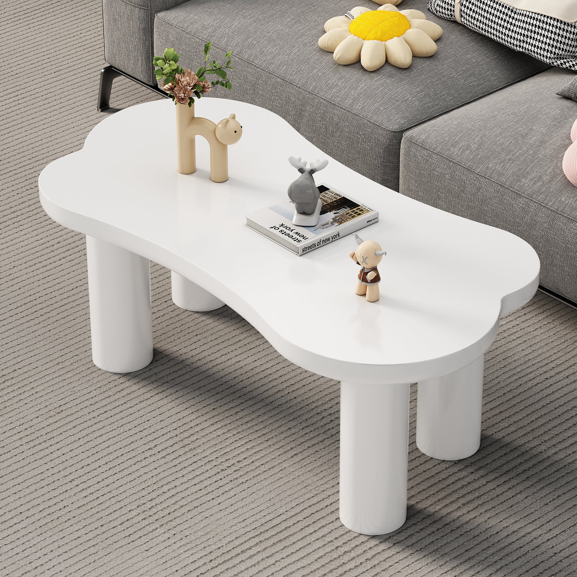 Table basse originale en forme d'os, 113 cm de long, 58 cm de large, 40 ...