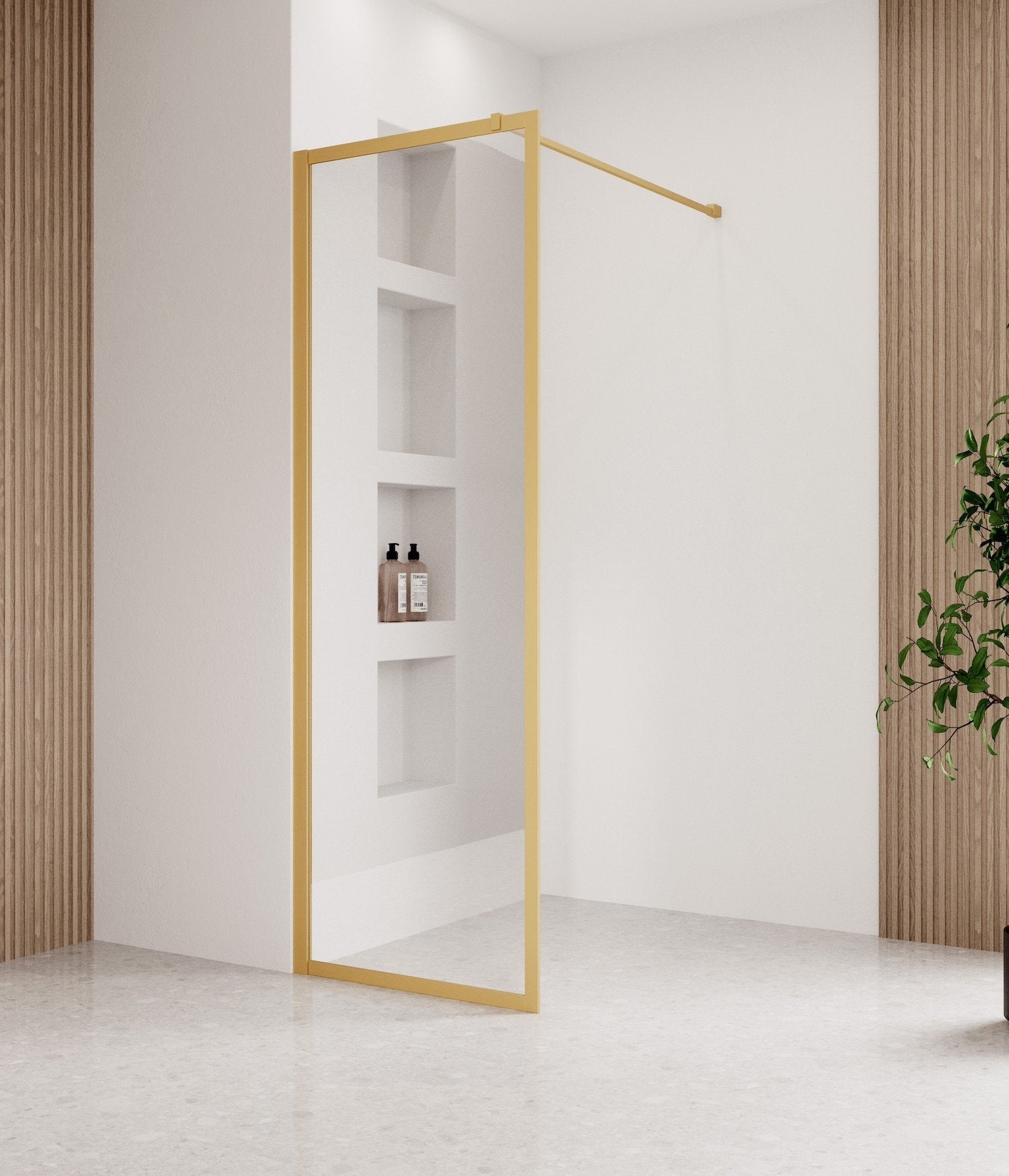 Douche à l’italienne Georgia - 50 x 200 cm - Badplaats - L'or - 8 mm ...