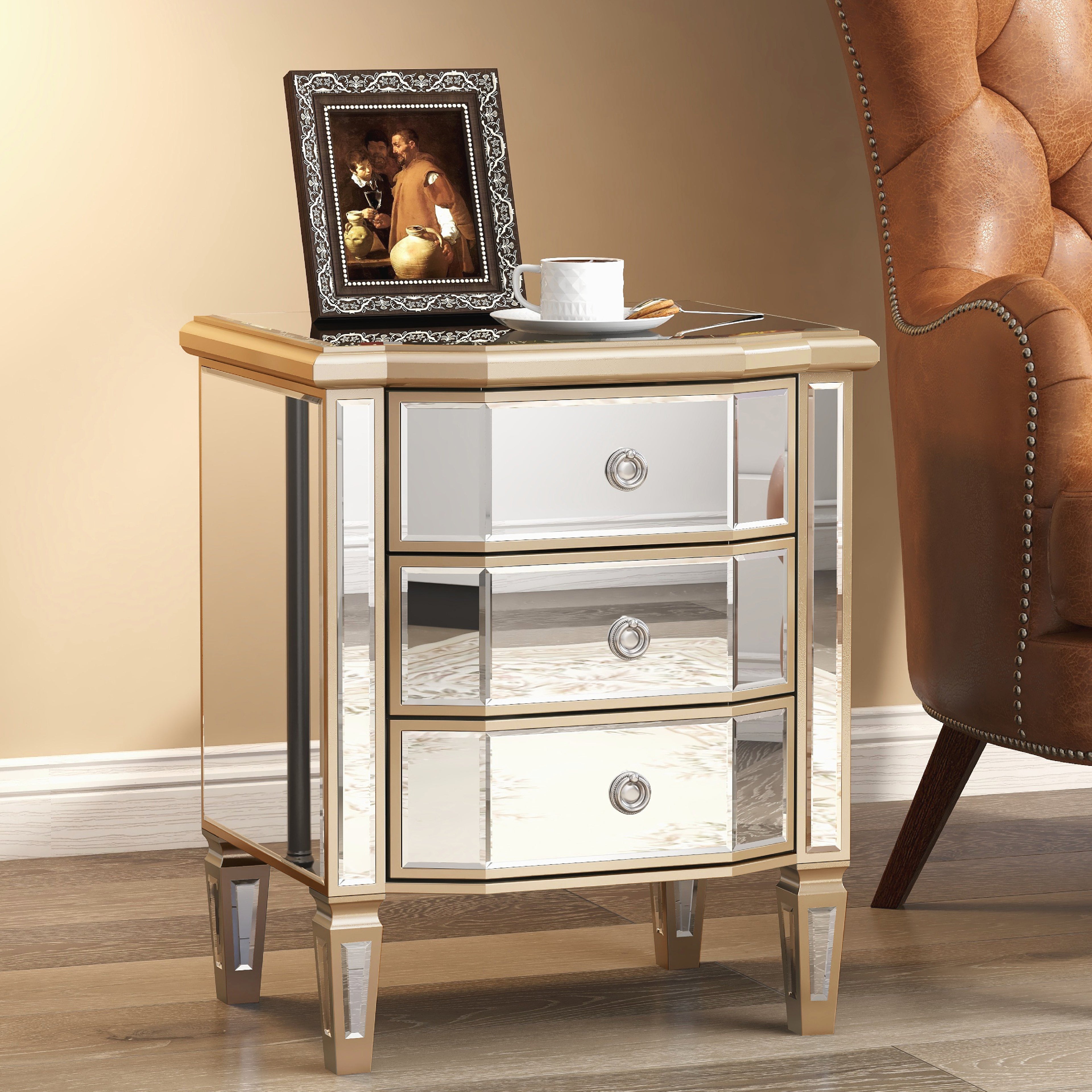 Table De Chevet Miroire