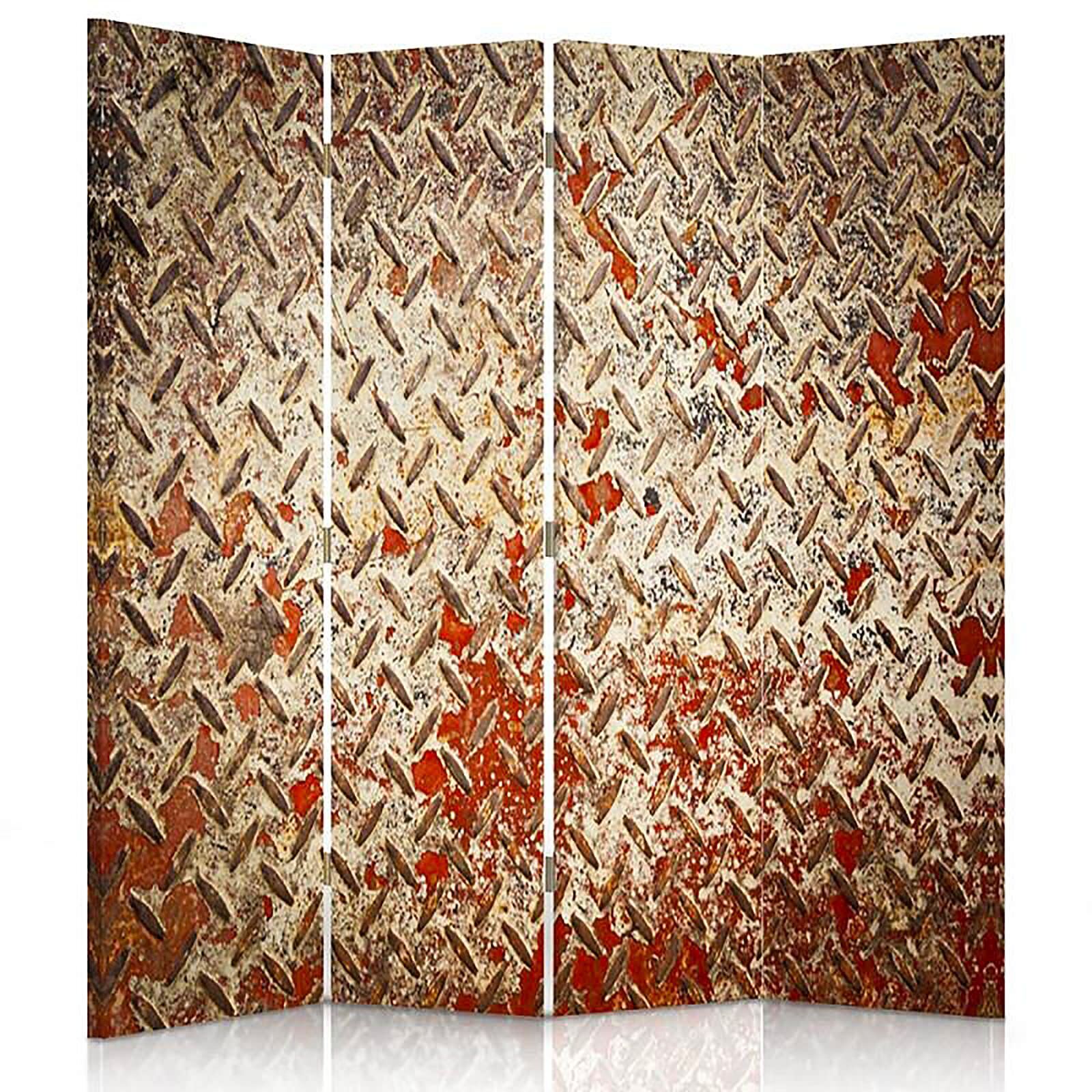 Paravent design aspect métal rouillé 4 panneaux élégant - 145 x 180 cm ...