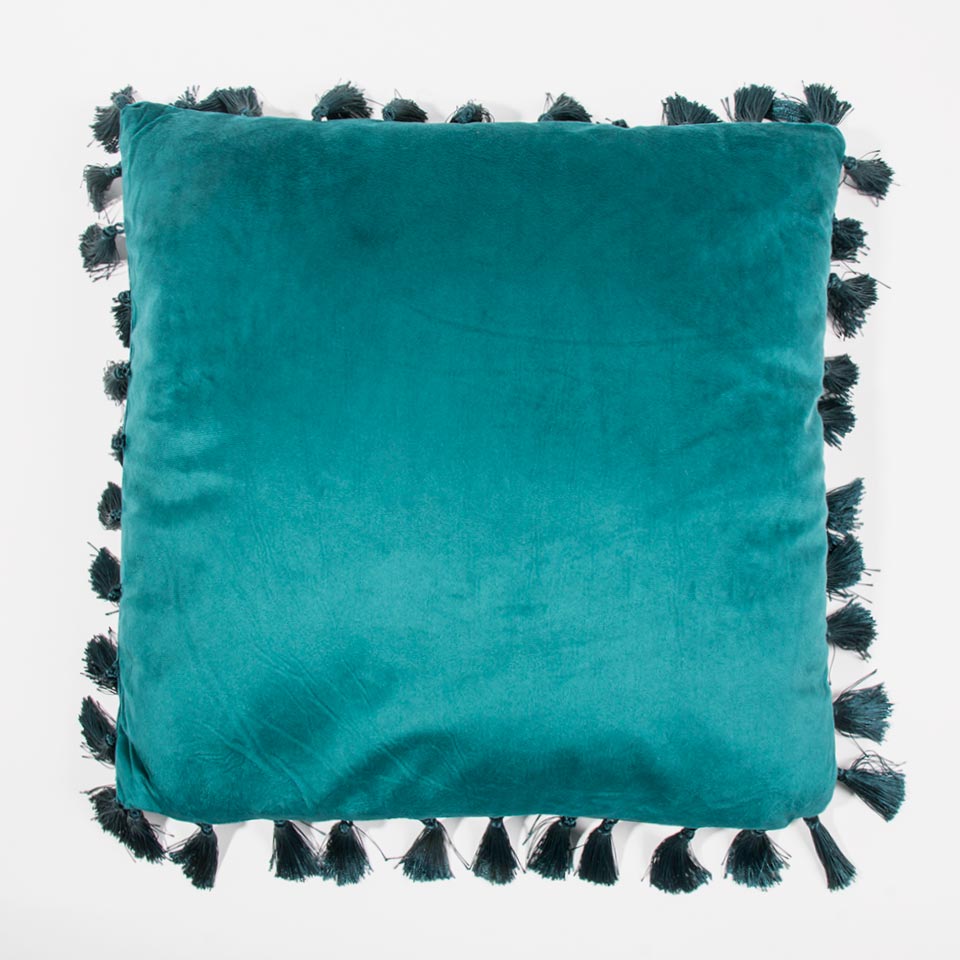Coussin décoratif FRANGE bleu foncé 45 x 45 cm | Leroy Merlin