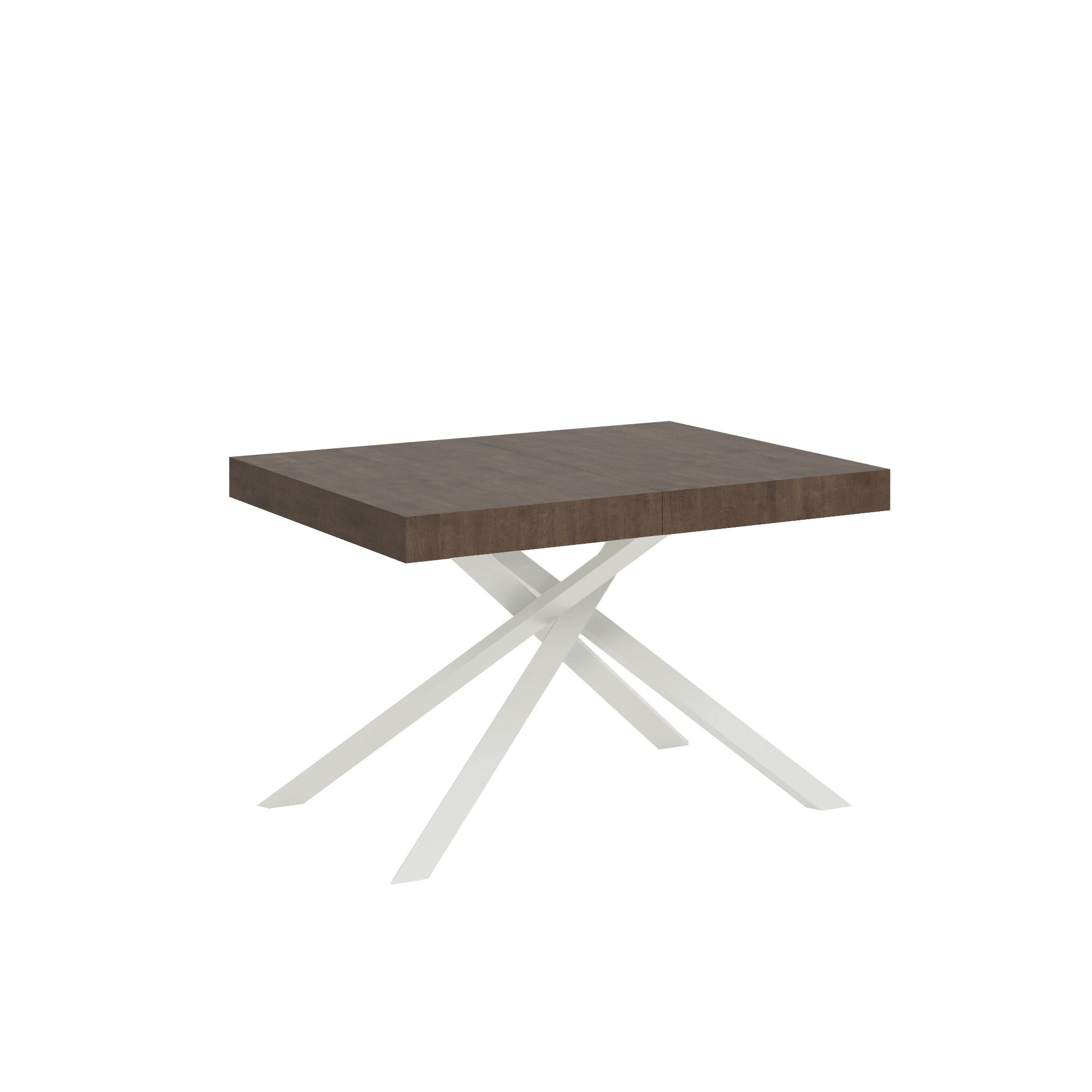 Table extensible 120X80/204cm Karida Noyer cadre Blanc | Leroy Merlin