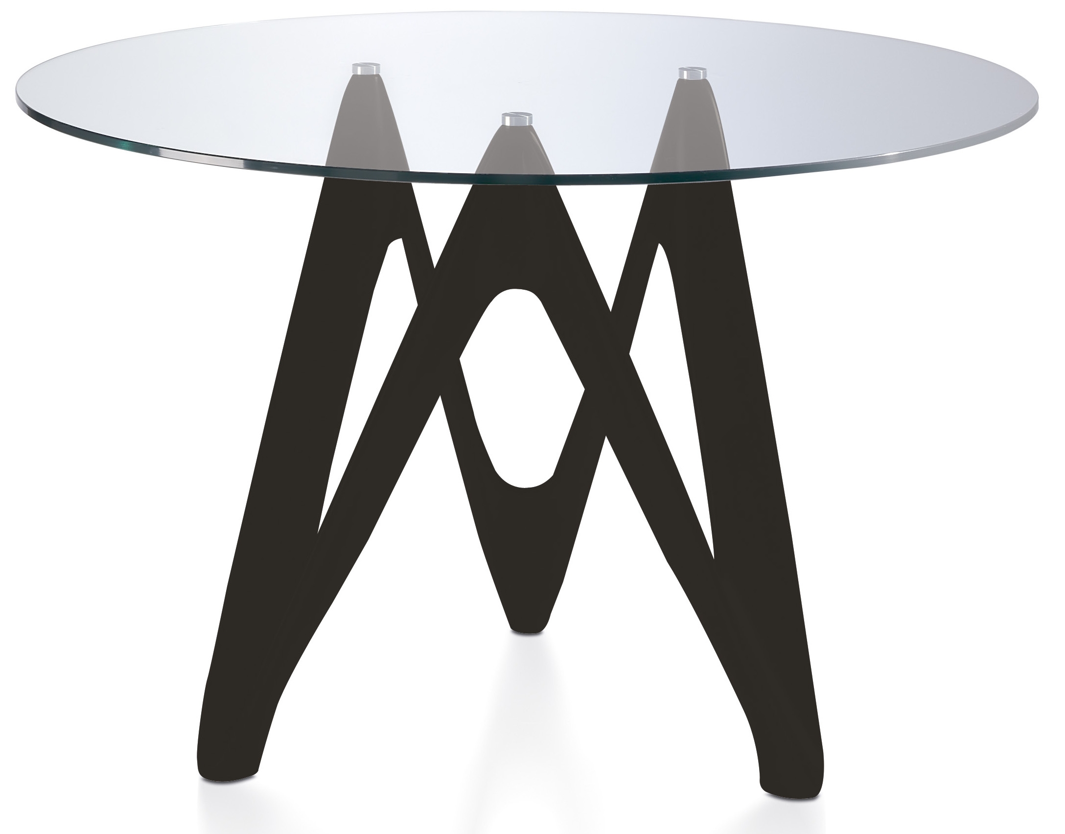 Table ronde design fibre de verre laqué noir Perla-Dimensions D 140 x H ...