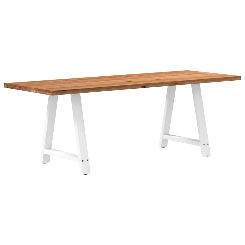 Mesa de comedor rectangular de madera maciza de roble marrón claro | Leroy Merlin