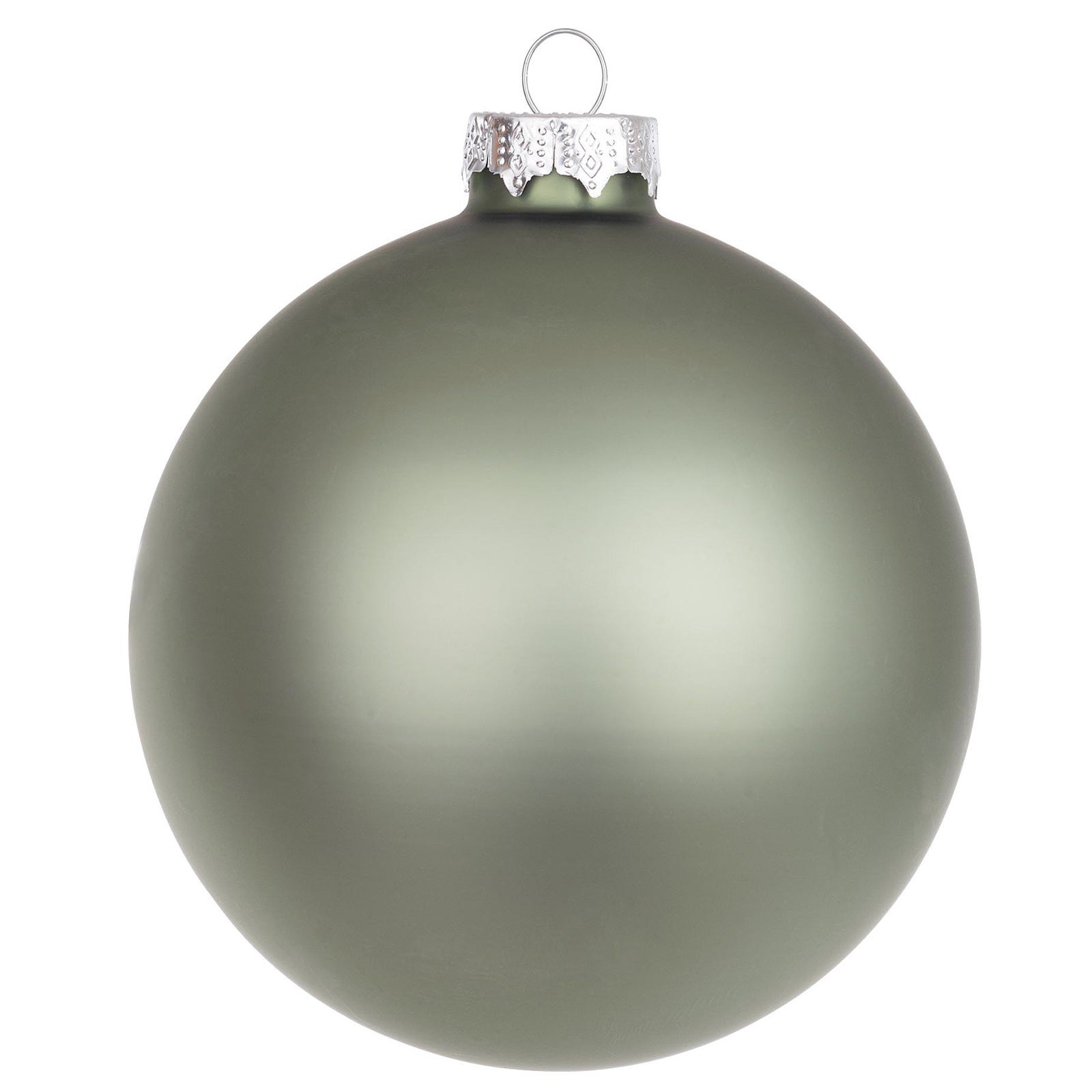 Boules de Noël en verre décoré vert cinabre opaque / 4 boules de 10 cm ...
