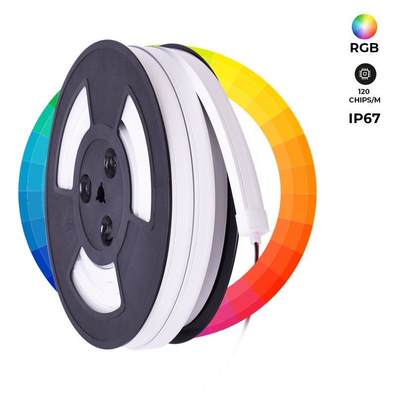 Neón LED flexible RGB 24V DC - 10X18mm - 10 metros - Kit completo - 11W ...