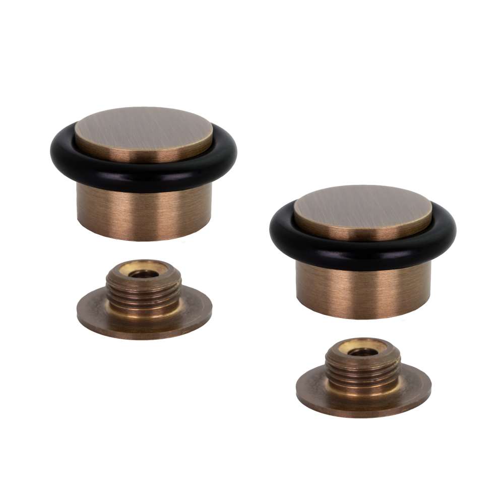 Lot de 2 butées de sol 28 x 20 mm, en cuir de laiton avec caoutchouc de ...