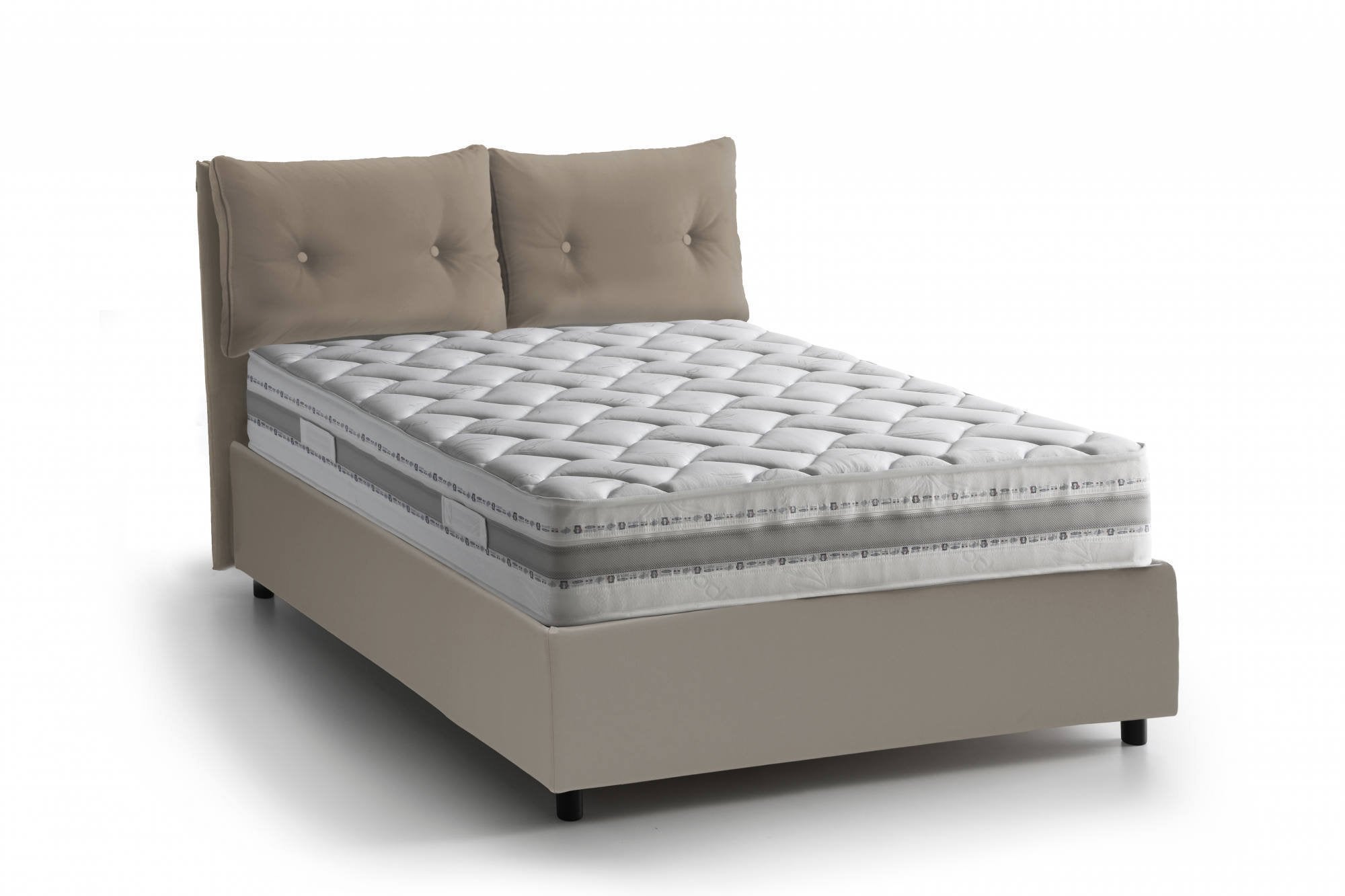 Lit Simple Made in Italy, Matelas Inclus Déhoussable, Avec Coffre, Gris ...