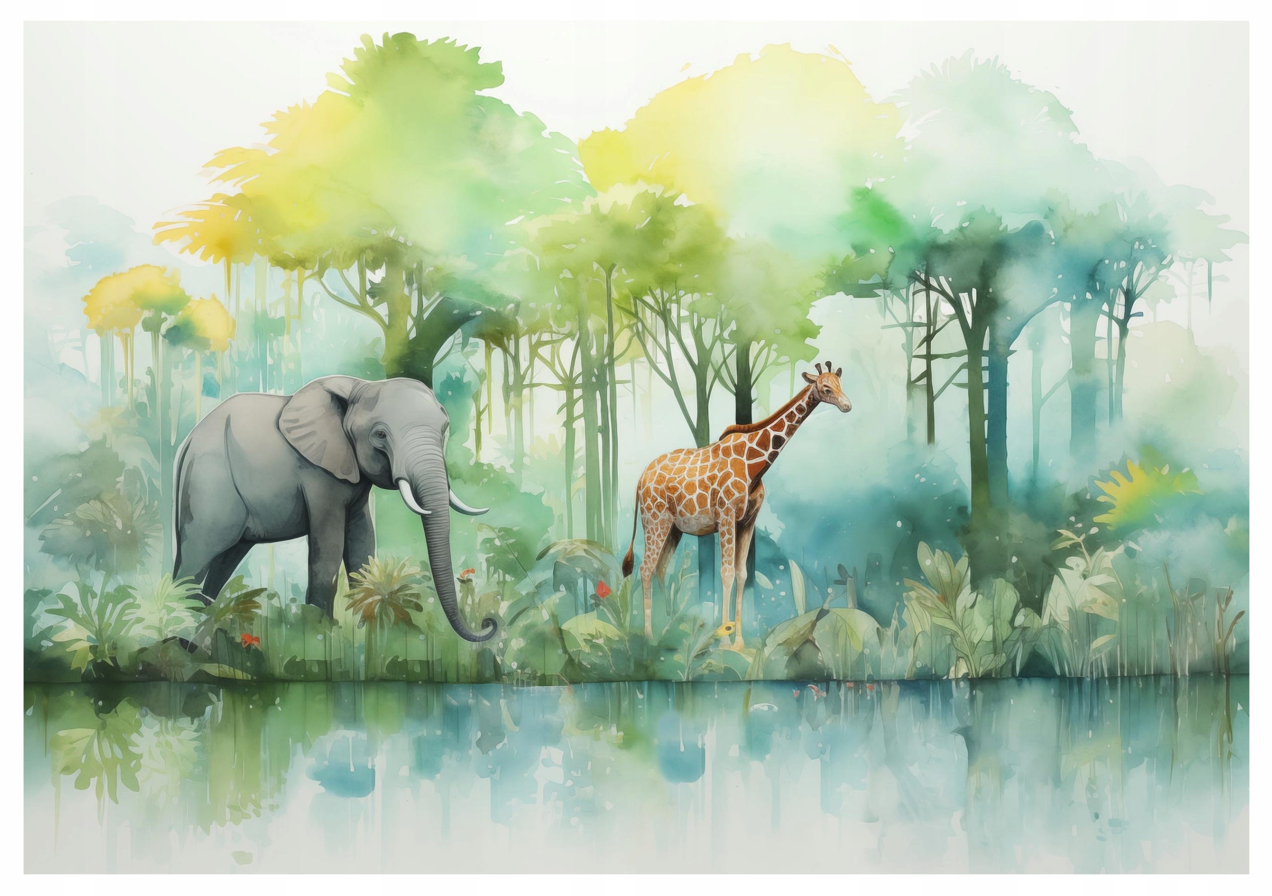 Papier Peint Enfant Jungle Animaux Intissé Panoramique 250x175 cm ... Papier Peint Enfant Jungle Animaux Intissé Panoramique 250x175 cm ...