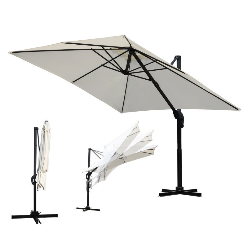 300x300CM Tiltable Offset Shade, Foldable Outdoor Garden Shade, 360 ...