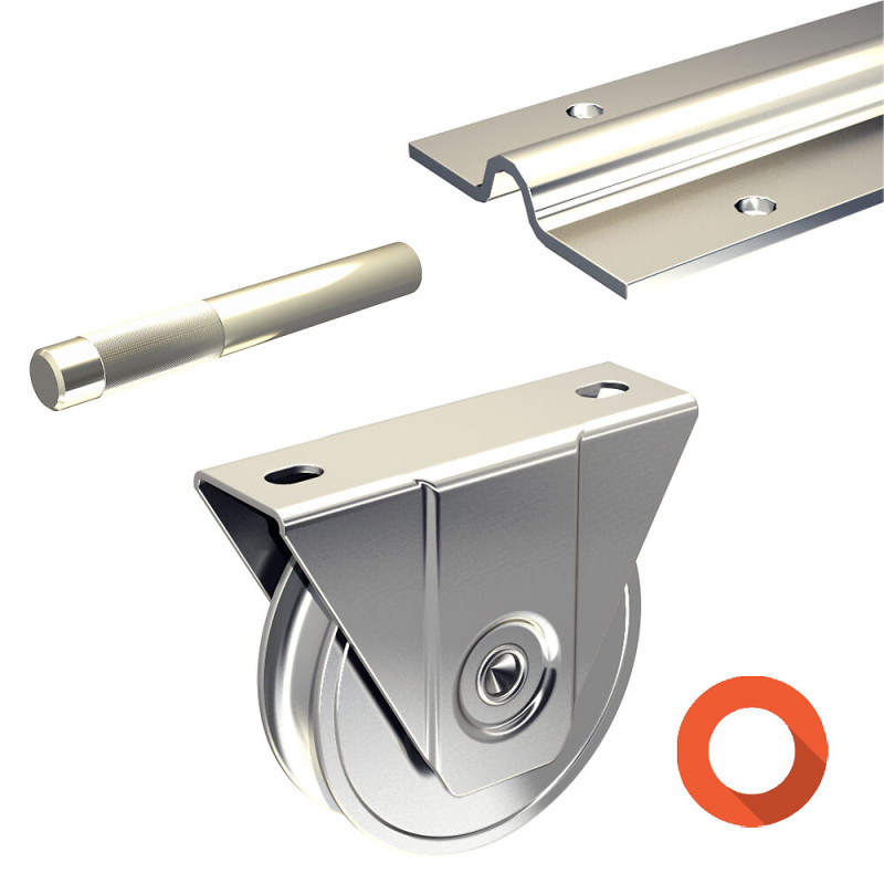 Kit coulissant avec rails 3 x 1,95 m pour portail de 3 m - 400 kg ...