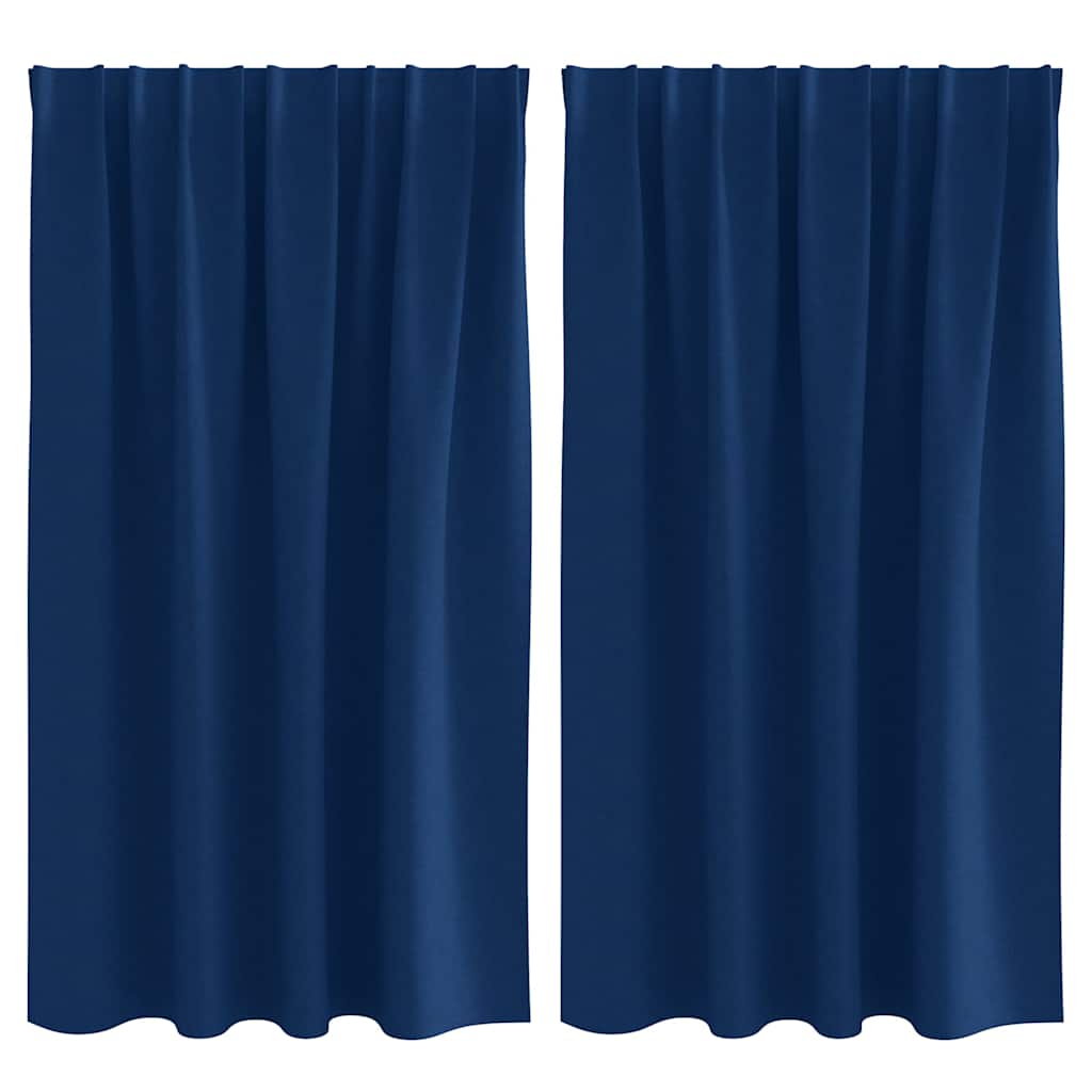 Cortinas con cortinas 2 uds Azul oscuro 140 x 140 cm Poliéster | Leroy ...