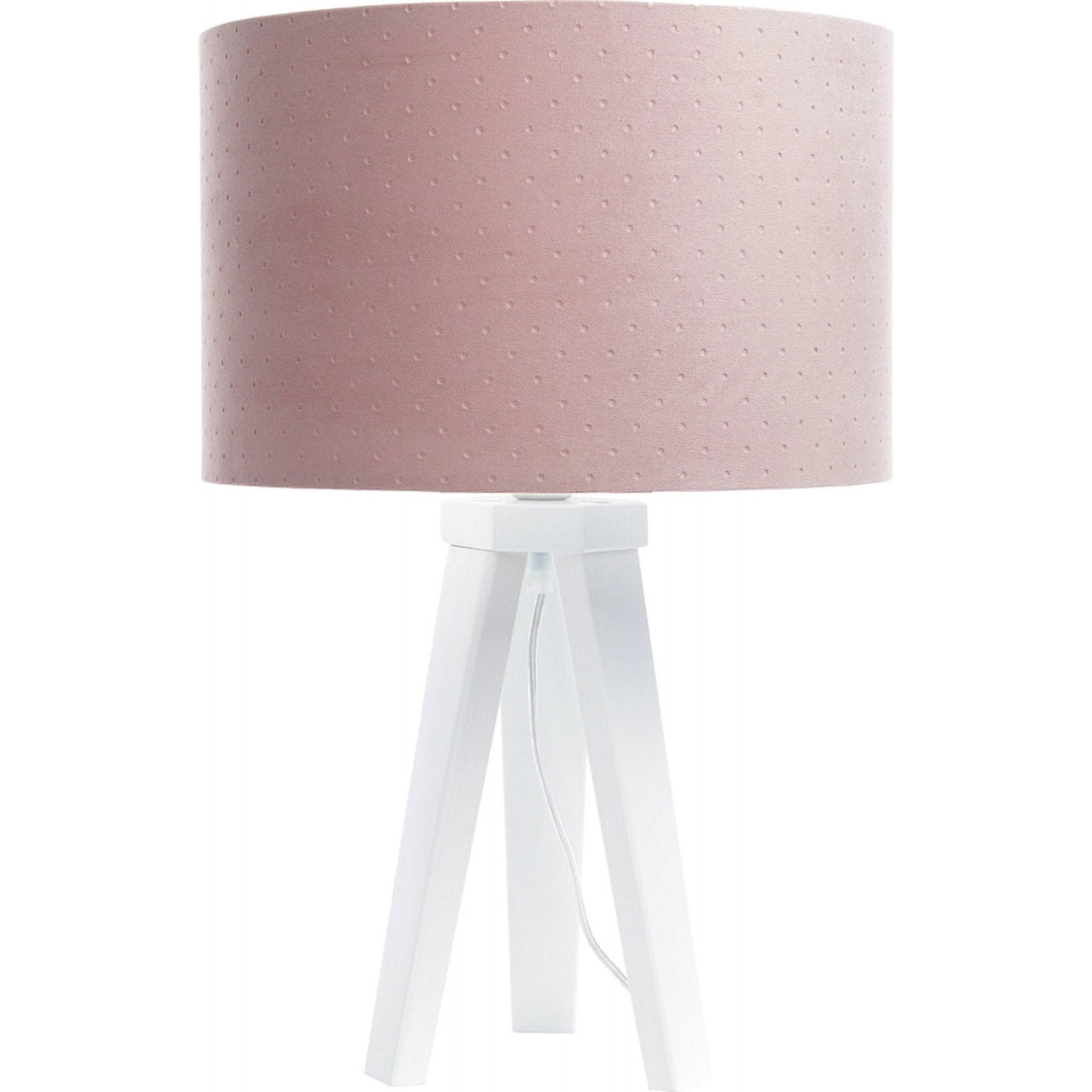 Lampe de chevet Jasmine bebe Ø 30 cm - H46 cm Tissu matelassé rose ...