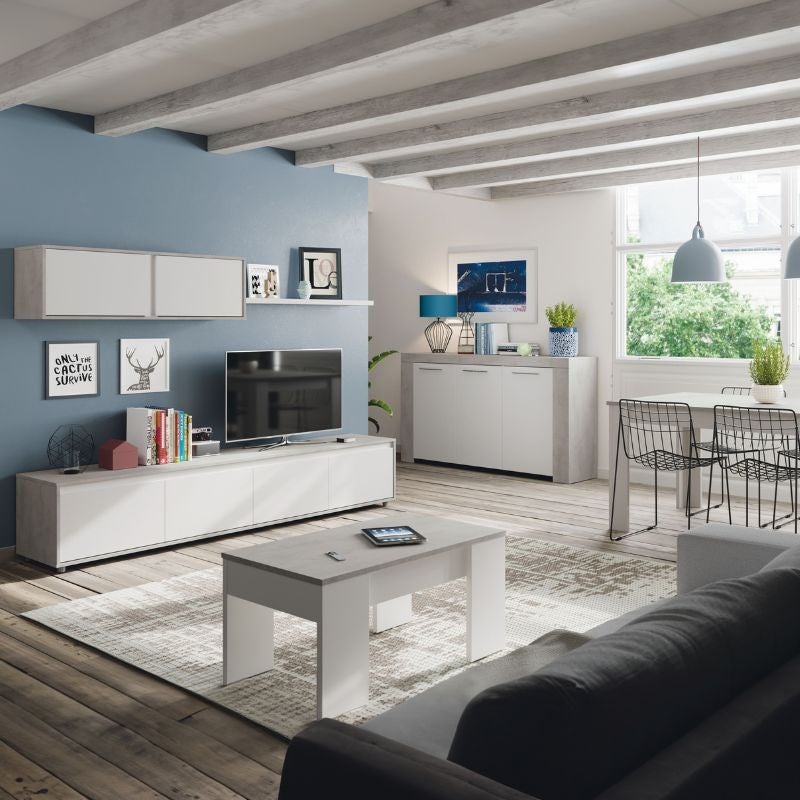 Pack Muebles Salón Comedor Plutón Iii (mueble Modular+mesa Centro+mesa ...