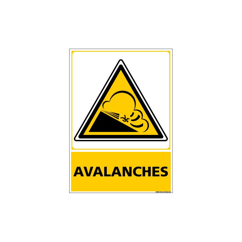 PANNEAU DANGER AVALANCHES (C1443) 300 x 420 mm Matière Adhesif | Leroy Merlin