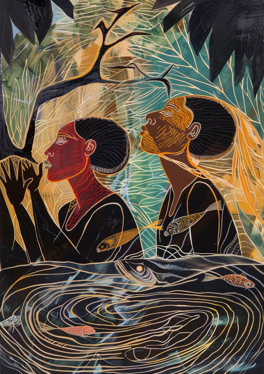 Lámina para enmarcar, 50x70. POLARTE-C Susurros del Río Ancestral ...