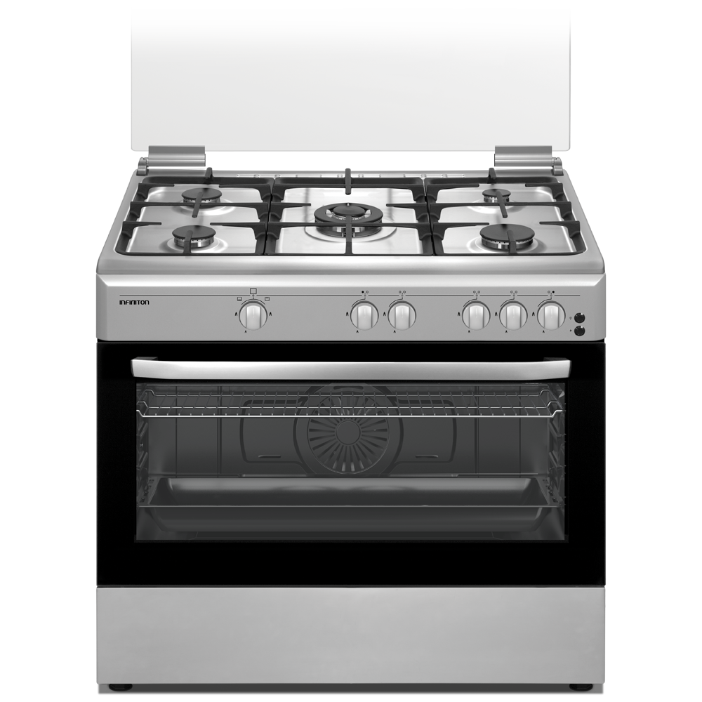 Cocina de Gas Natural, Butano con Horno Infiniton CC9090HGCX - Inox , 5 ...
