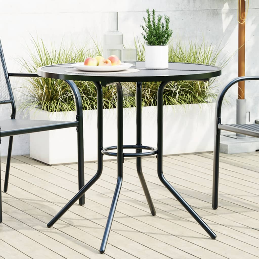 Table de patio ronde anthracite acier enduit de poudre | Leroy Merlin