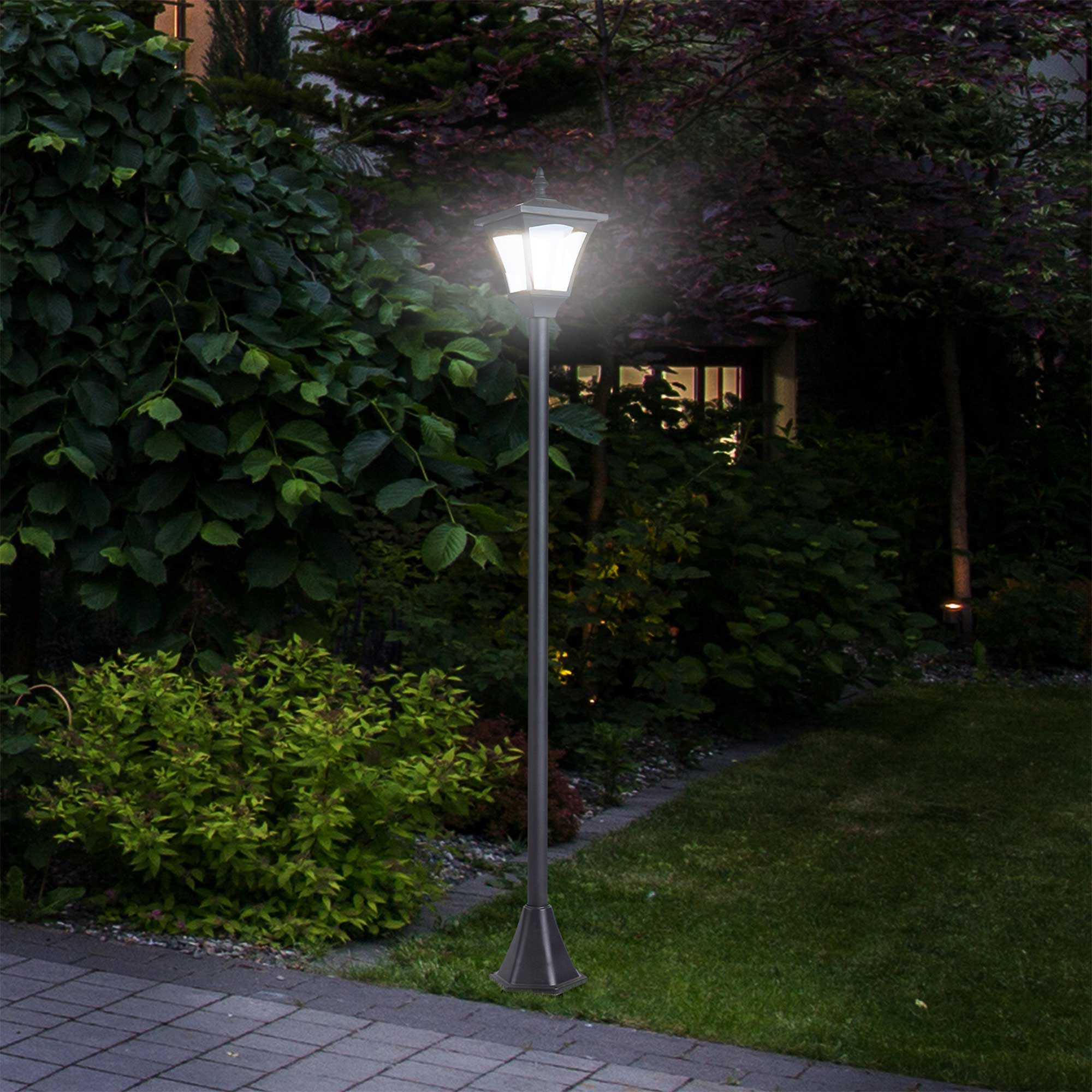 Farol solar para jardín, farola de calle con LED, 10 lúmenes, color ...