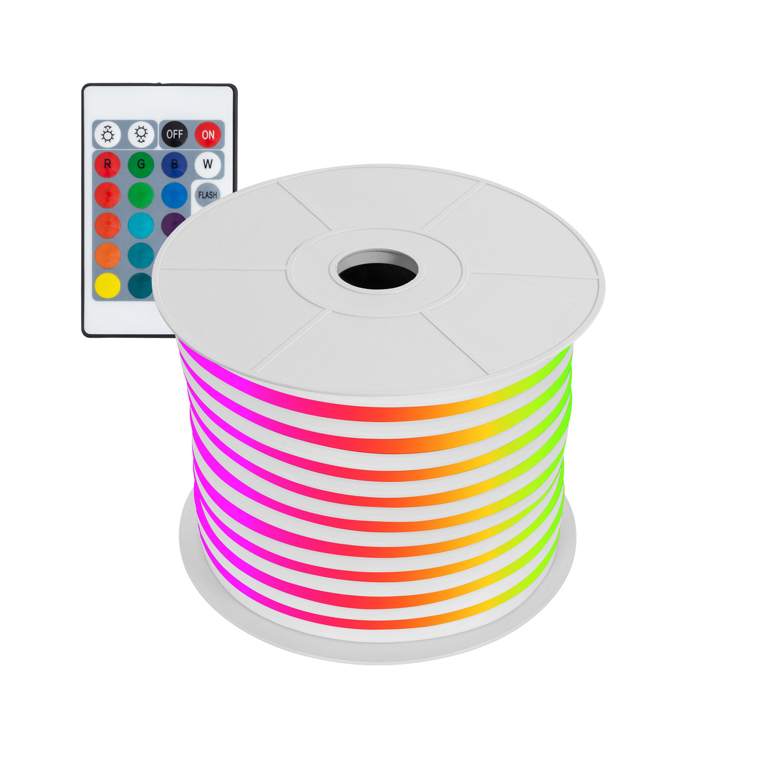 Ruban LED Néon Dimmable 220V BOBINE 50m RGB Semi-Circulaire 180 9W/m ...