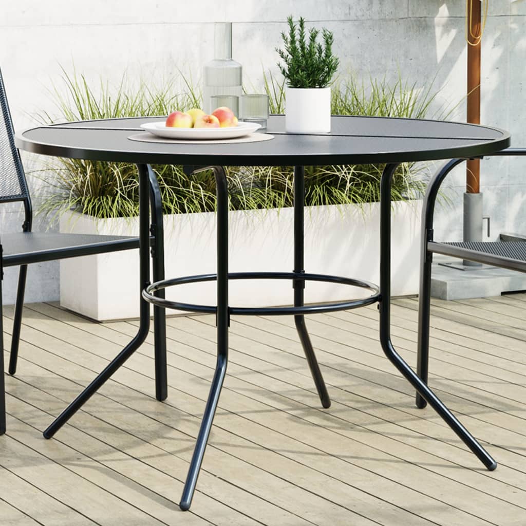 Table de patio ronde anthracite acier enduit de poudre | Leroy Merlin